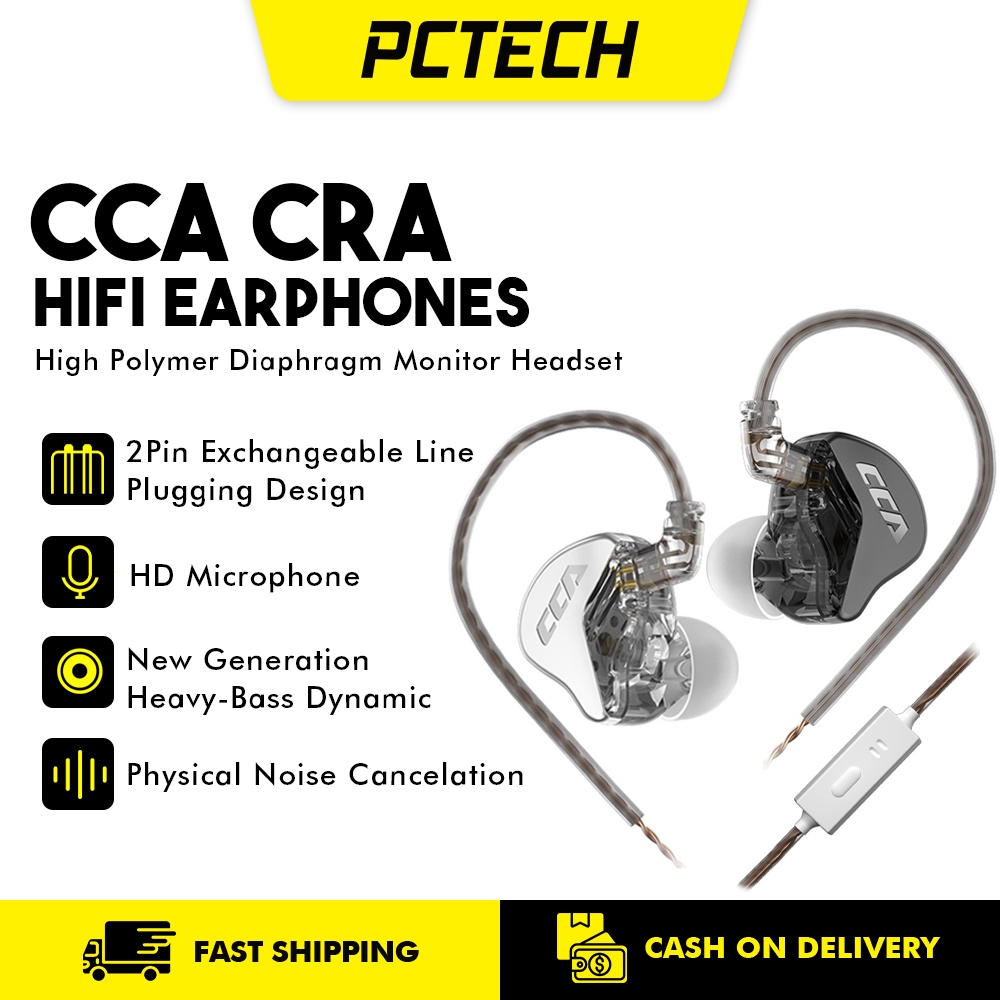 KZ CCA CRA In Ear HiFi Earphone High Polymer Diaphragm Monitor Noise ...