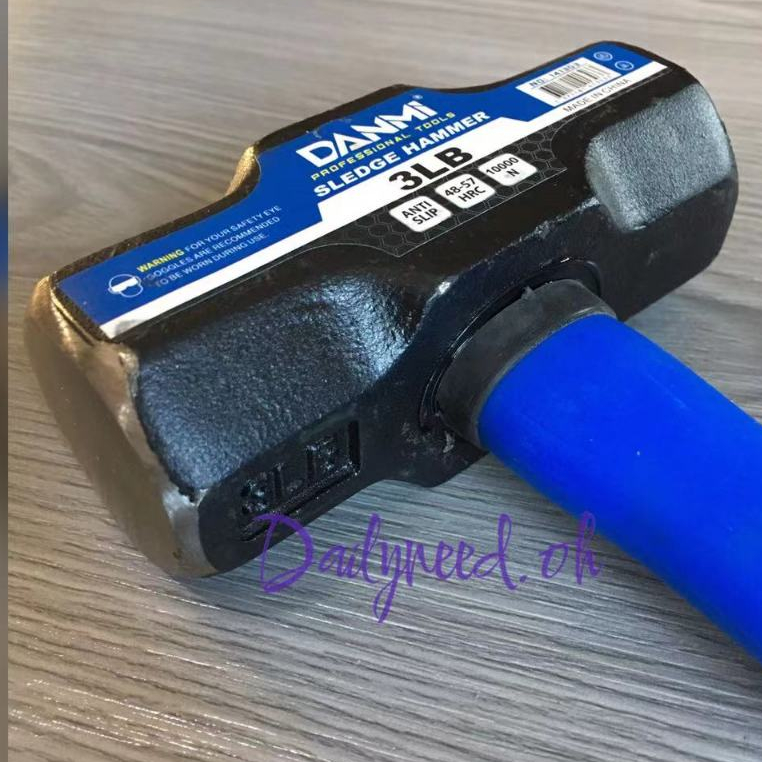 3LB Heavy Duty Sledge Hammer Professional Rubber Mallet Hammer Heavy ...