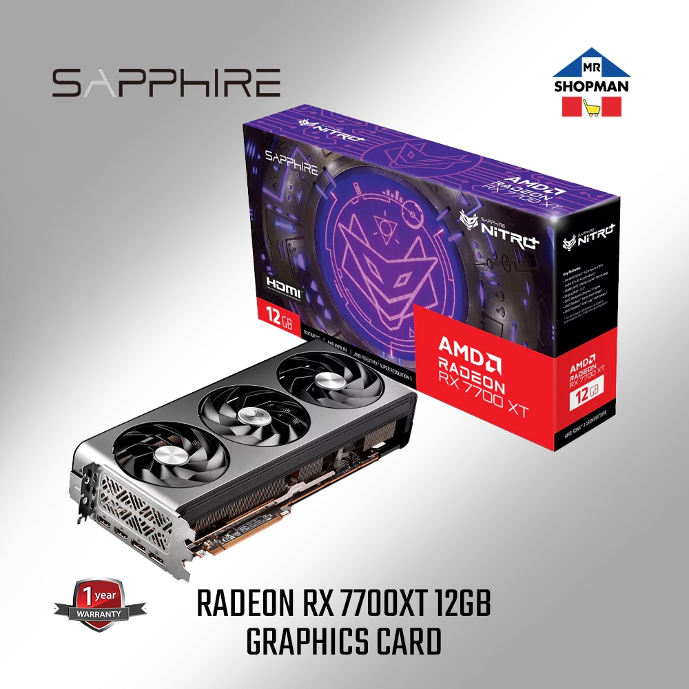 Sapphire NITRO+ AMD Radeon RX 7700XT 12GB Gaming OC Graphics Card GPU ...