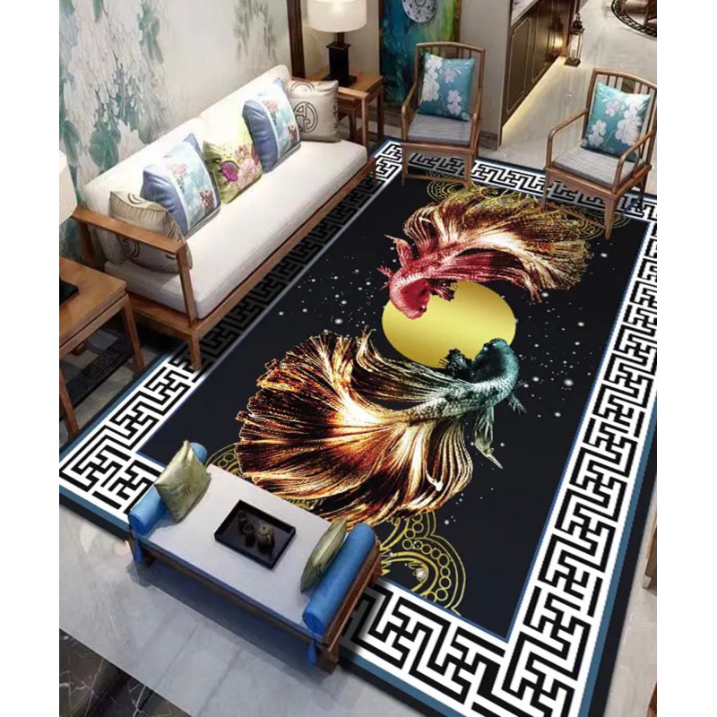150x180Cm 3D Carpet Comfortable Lounge Area Rectangle Carpet | Shopee ...