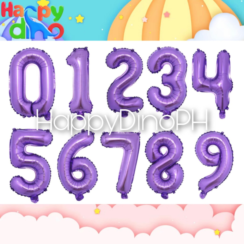 New 16 inch Violet Number Foil Balloon DIY Birthday Balloons Party ...
