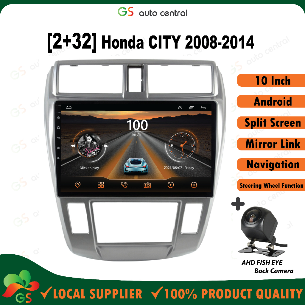 10 Inch Android Head Unit For 𝗛𝗼𝗻𝗱𝗮 𝗖𝗶𝘁𝘆 𝗔𝘂𝘁𝗼 𝟮𝟬𝟬𝟴-𝟮𝟬𝟭𝟰 2DIN 𝗣𝗟𝗨𝗚 𝗔𝗡𝗗 ...