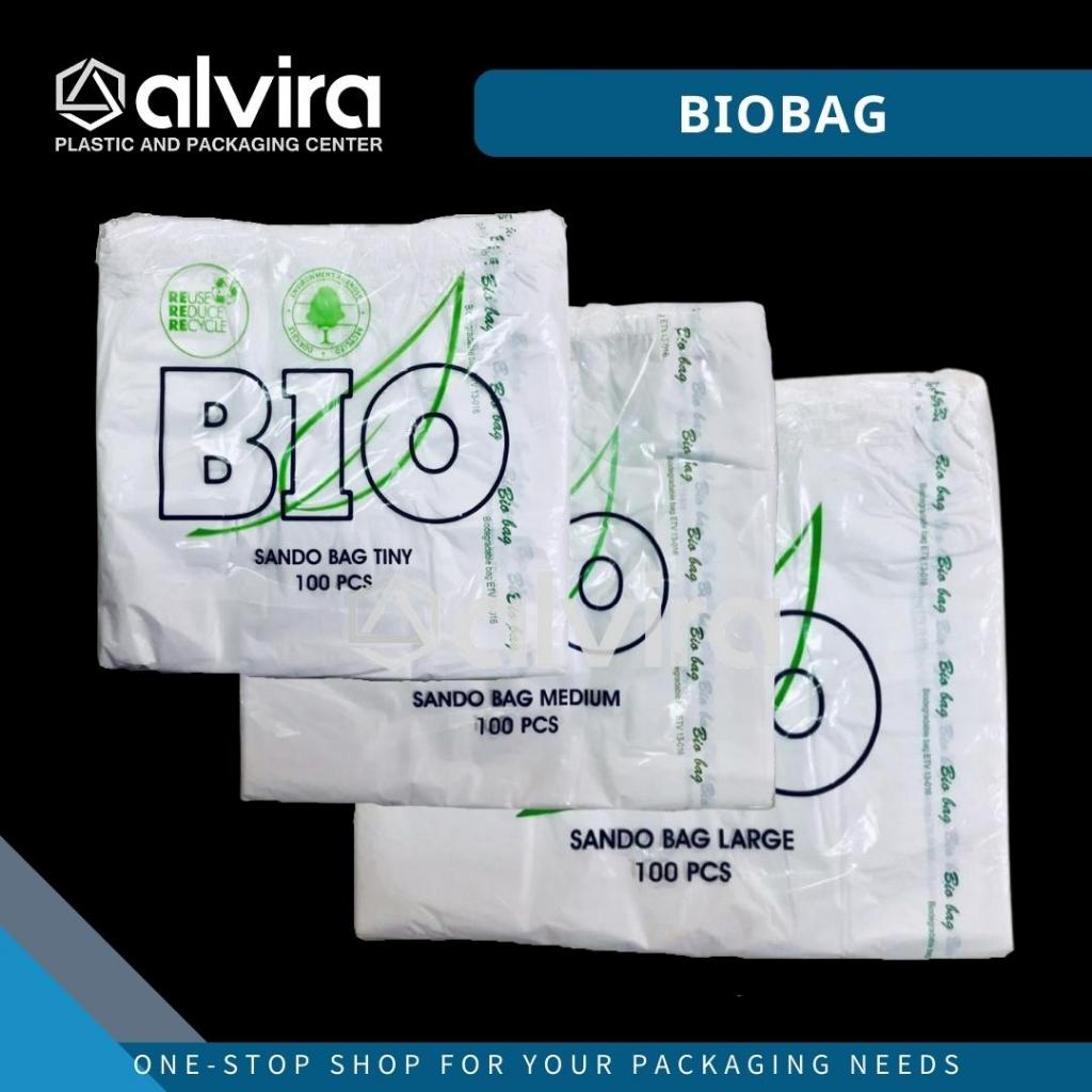 100pcs Biodegradable White Plastic Sando Bag (Bio Brand) | Shopee ...