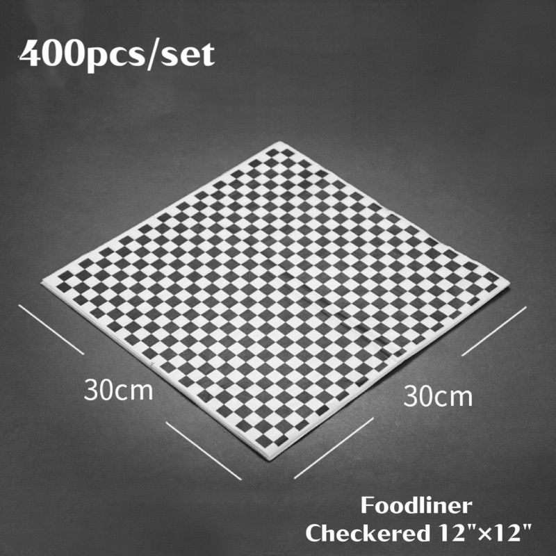 400pcs/set 12*12in Checkered Deli Basket Food Liner Wrap Greaseproof ...