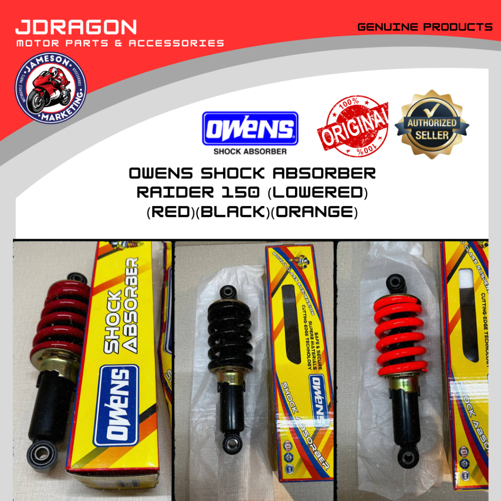 OWENS SHOCK ABSORBER RAIDER 150 (250mm)(LOWERED)(RED) OIL&AIR ...