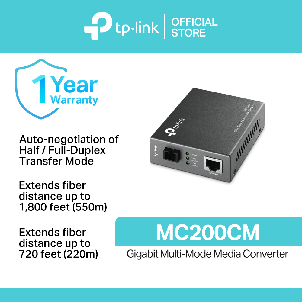 TP-Link | MC200CM | Gigabit | Multi-Mode | Media | Converter | Shopee ...