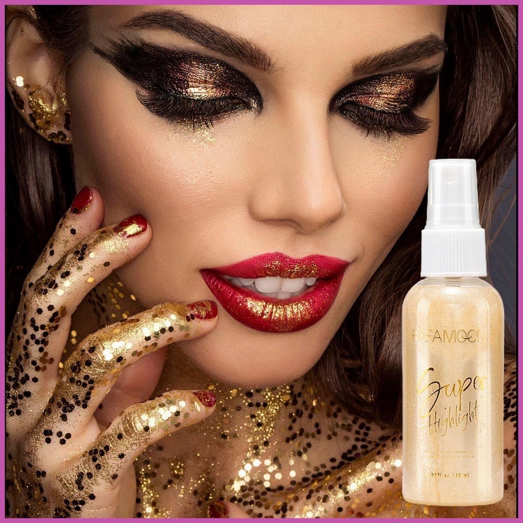 USHAS New Glow Diamond Shimmer Primer Body Face Spray Body Glitter ...