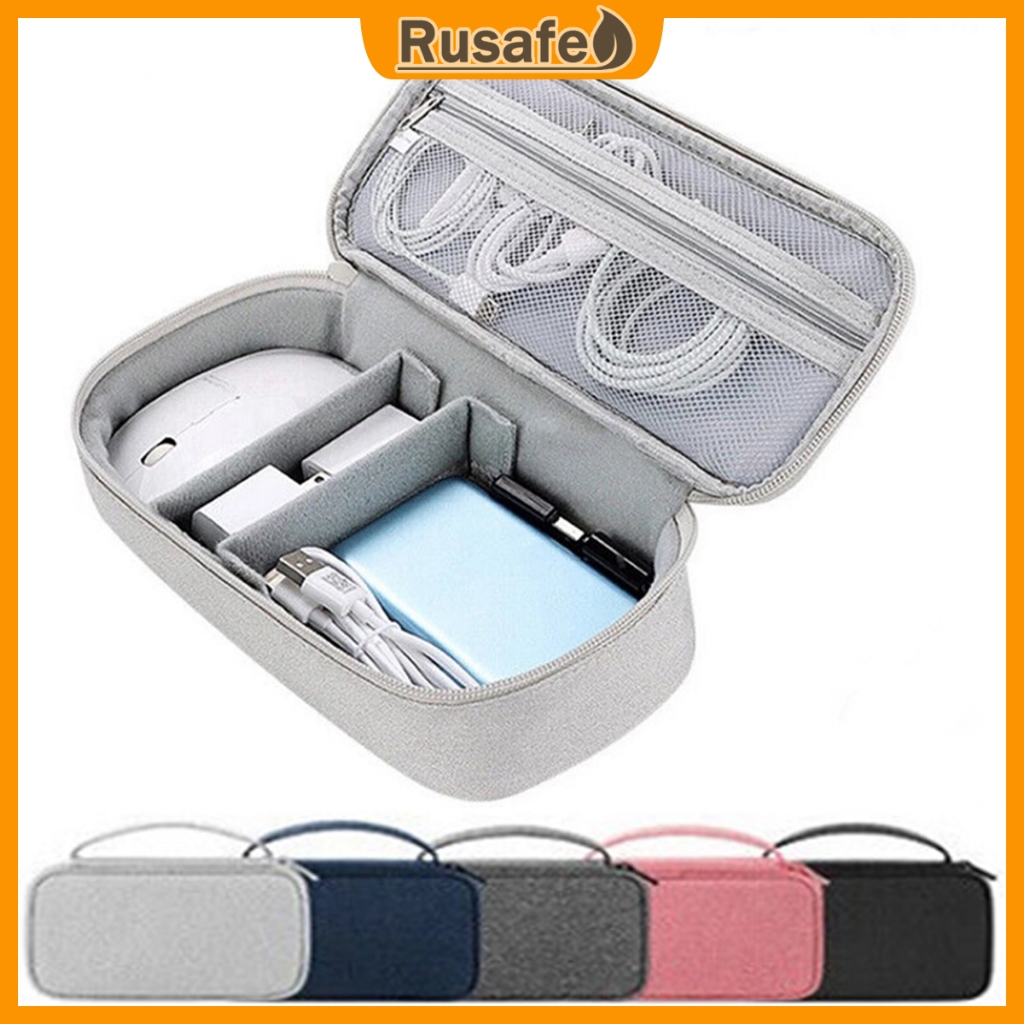 Portable Cable Bag Organizer Double Layer Travel Organizer Portable ...