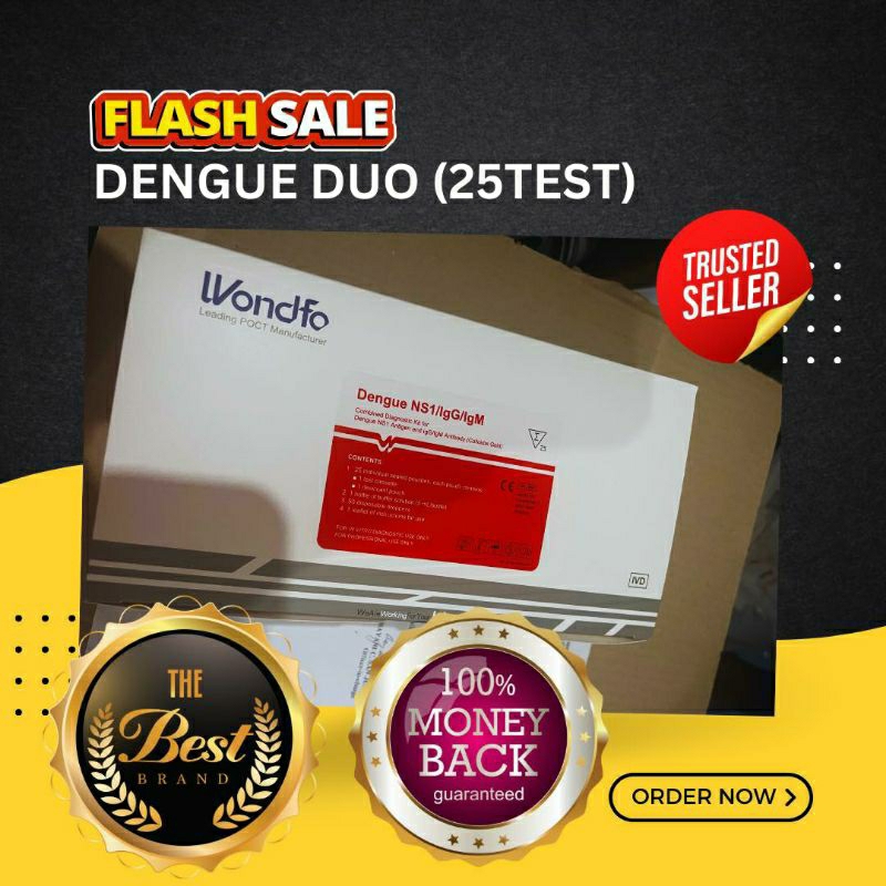 dengue duo, ns1,igg/igm one step wondfo (25test) | Shopee Philippines