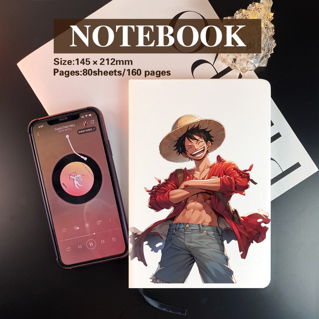 A5/A6 One Piece Luffy sheep head cowhide thickened notebook school ...