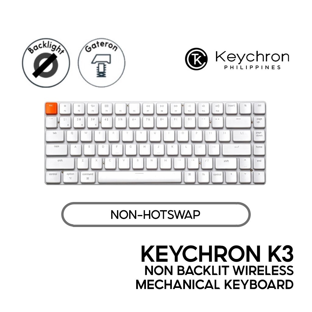 Keychron K3 White Mechanical Keyboard 75% Layout, Wired/Bluetooth, Non ...