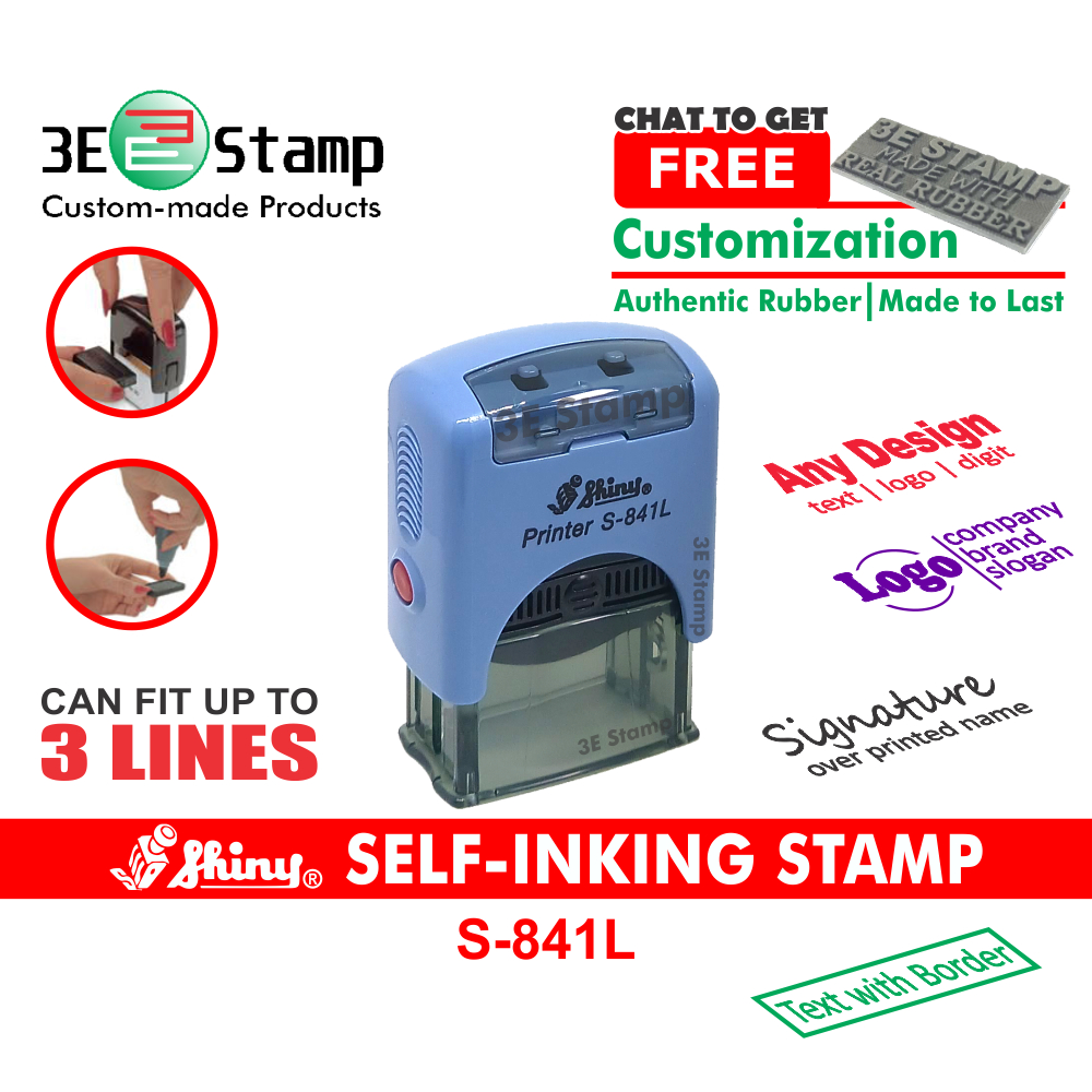 3E STAMP Shiny 841L / S841L / S-841L Self inking Stamp for Personalized ...