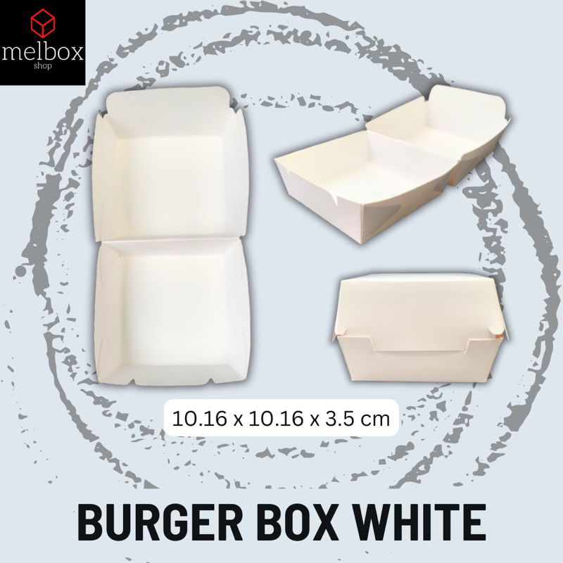 [50 pcs] Burger Box Meal Box Take Out Box White Brown Silver Laminated ...