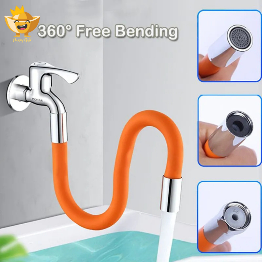 𝓗𝓖 360° Rotation Kitchen Faucet Extension Hose Bathroom Bending Faucet ...