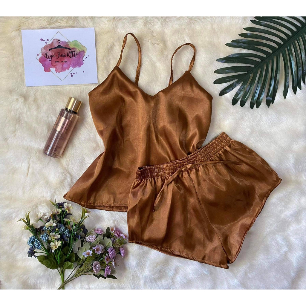 Silk satin sleepwear high quality terno/MALL QUALITY | Shopee Philippines
