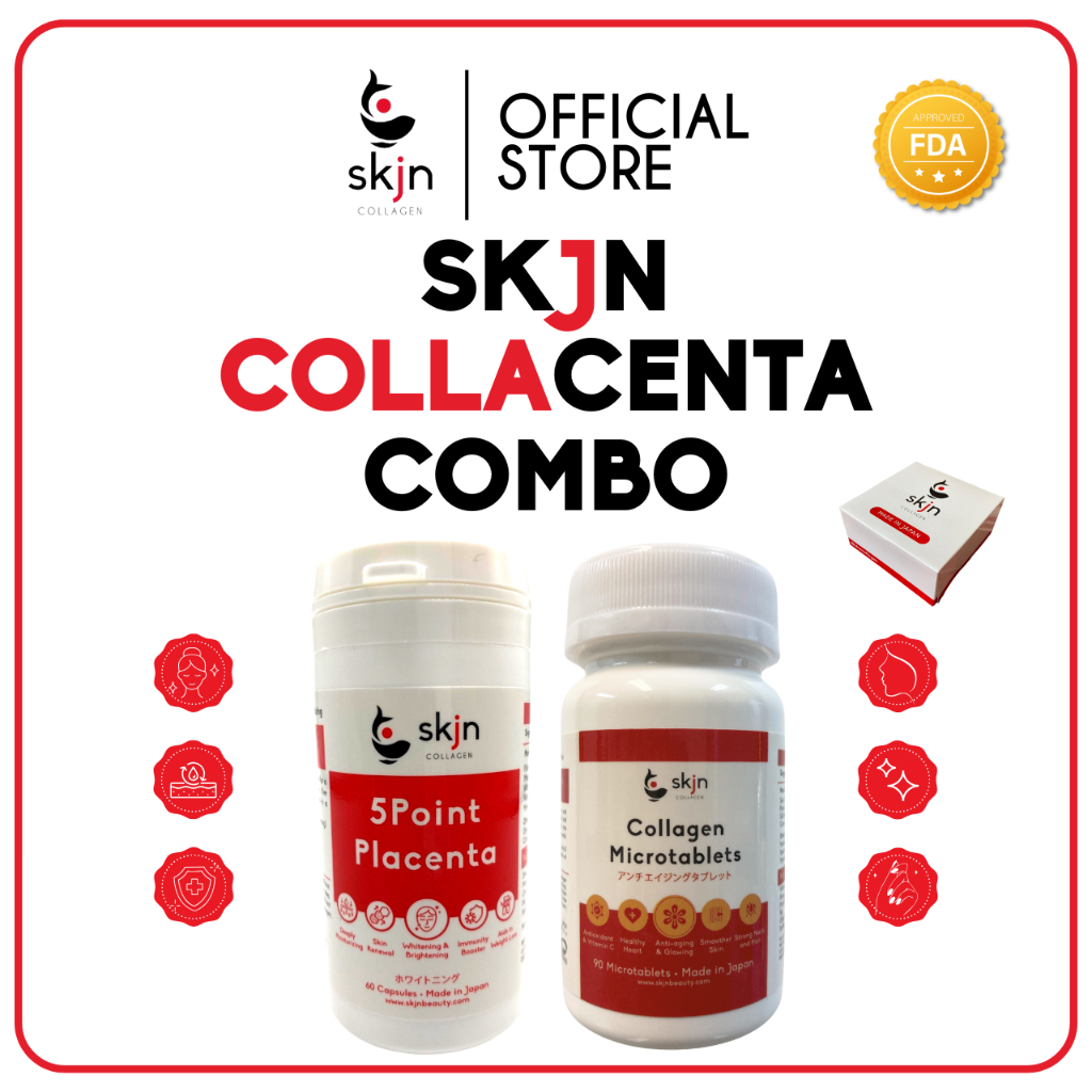 SKJN CollaCenta Combo: Micro Tablets 90's Duma Bottle & 5Point Placenta ...
