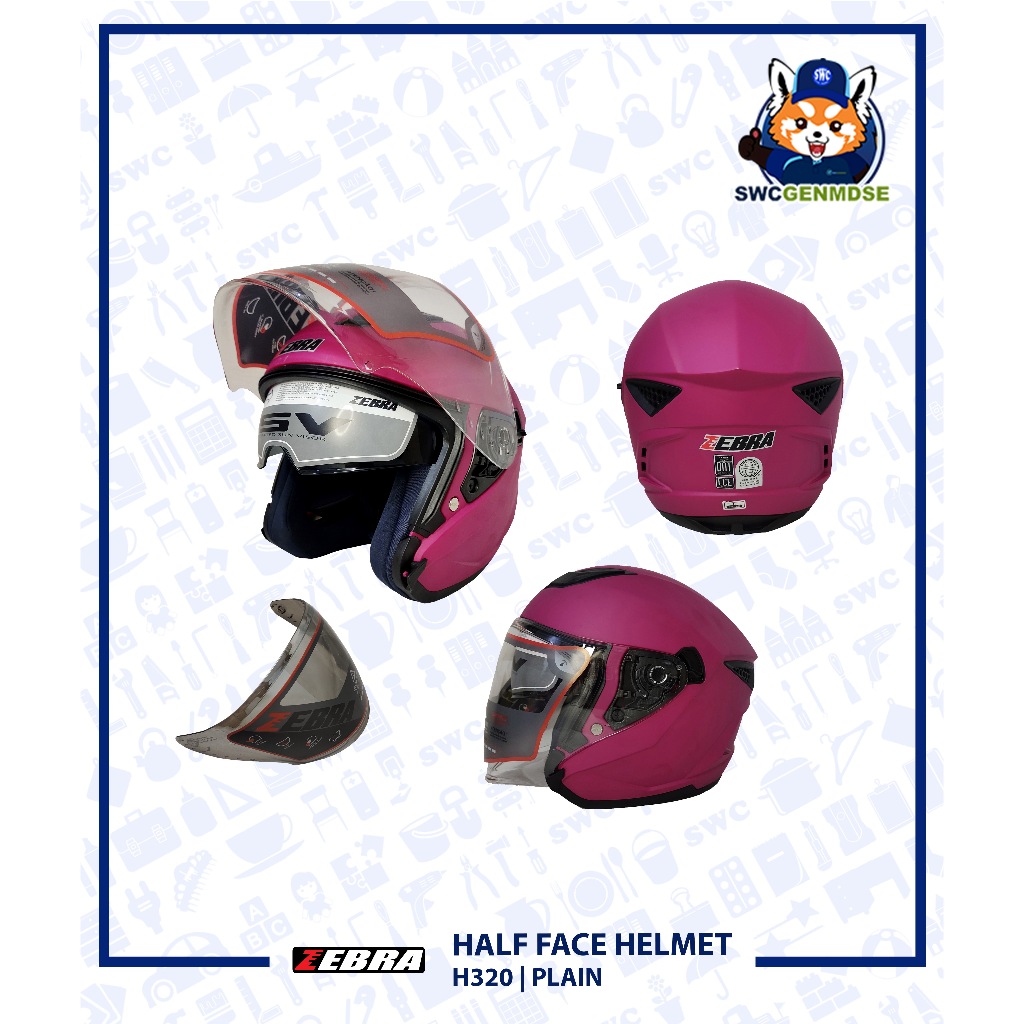 ZEBRA H320 Half Face Motorcycle Helmet | Plain | Shopee Philippines