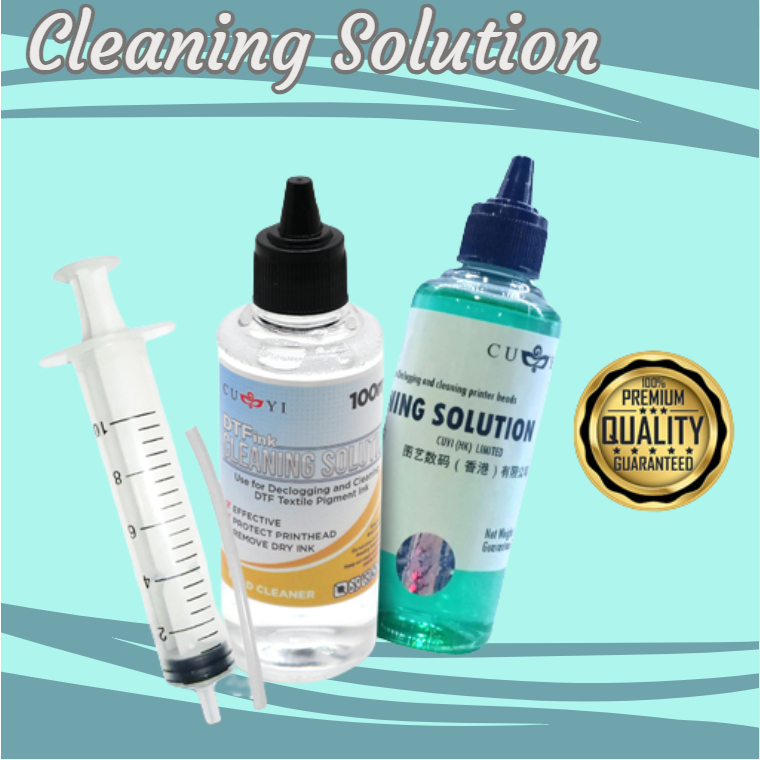 Promo Package 100ml CUYI Cleaning Solution for Inkjet Printer & Syringe ...