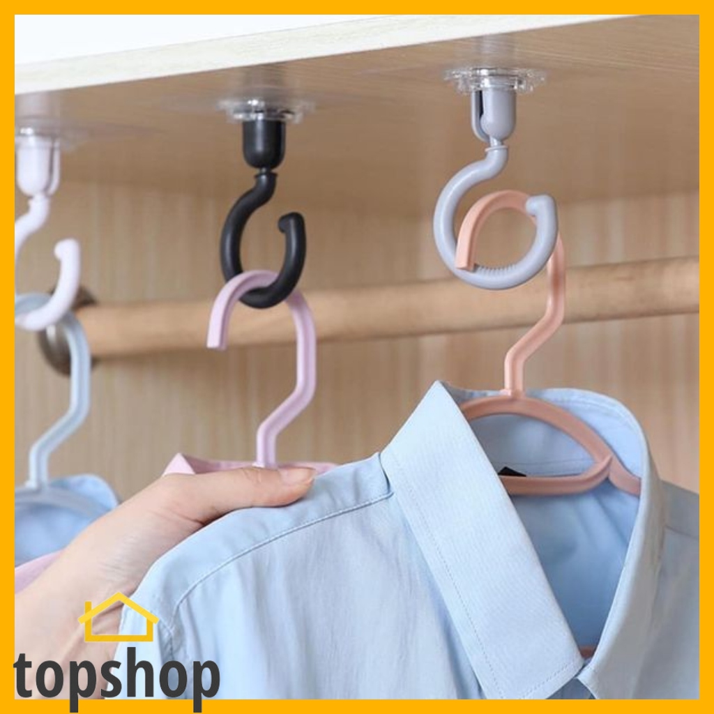 TOPSHOP Ceiling Rotating Hook Strong Adhesive Door Coat Hook Bathroom ...