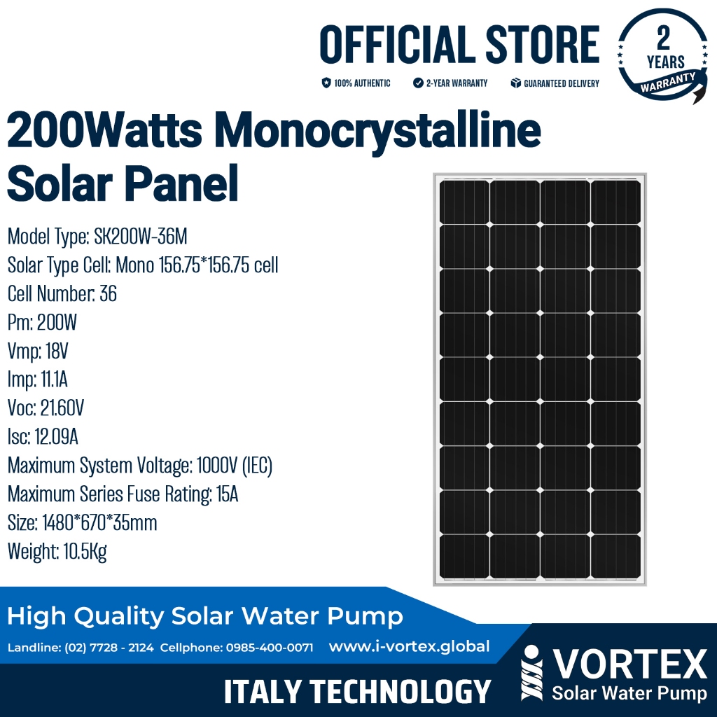 200watts Monocrystalline Solar Panel I-Vortex | Shopee Philippines