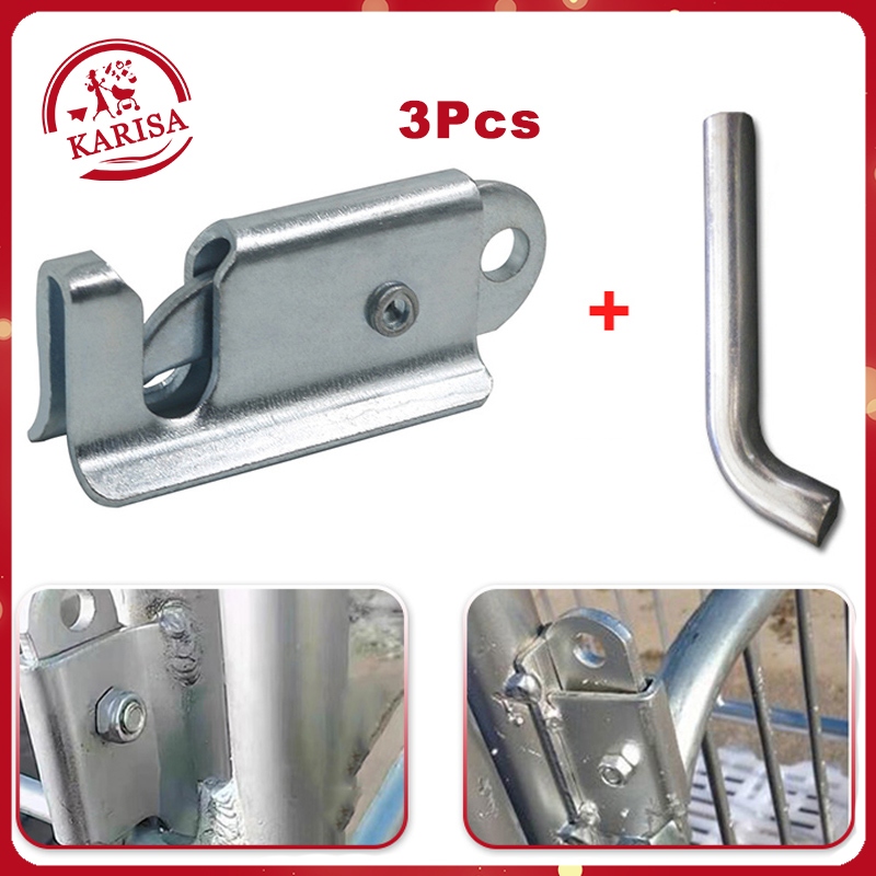 3Pcs Pig Lock Galvanize Pig Door Lock Automatic Door Lock For Pig Pig ...