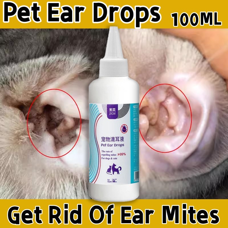 Ear Cleaner For Cat Ear Drops For Cats Dog Ear Cleaner Cat Ear Mites ...
