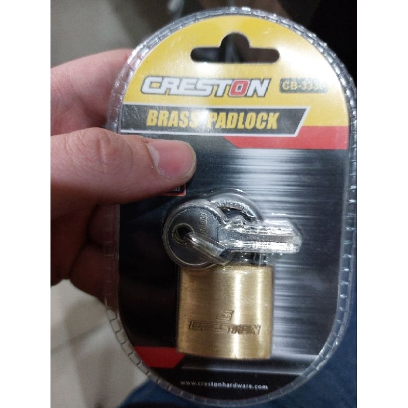 Creston Brass Padlock Choose 30mm Or 50mm 3Keys Inside | Shopee Philippines