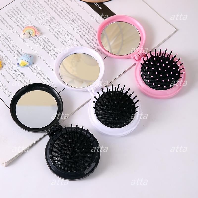 Mirror Folding Comb Hair Brush With Mirror Anti-static Comb | Shopee ...