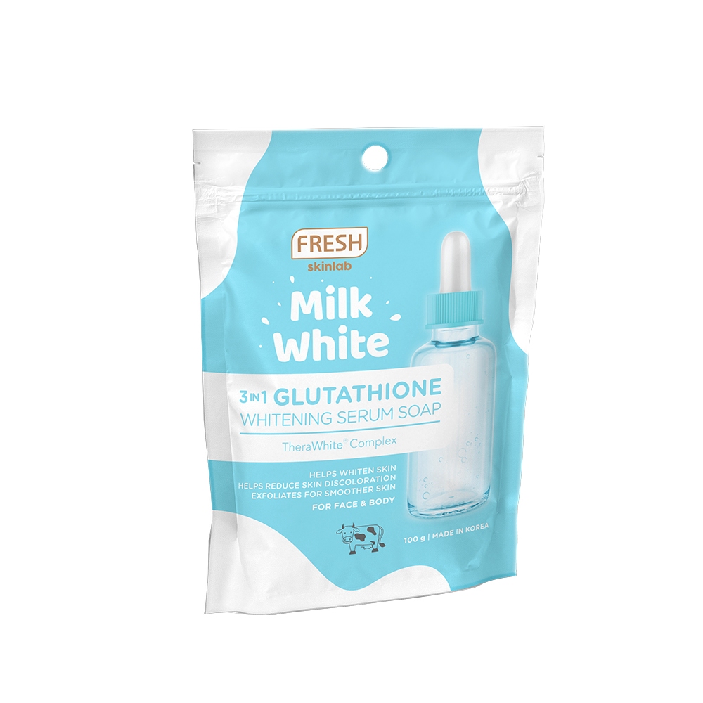FRESH Skinlab Milk White 3 in 1 Glutathione Whitening Serum Soap 100g ...