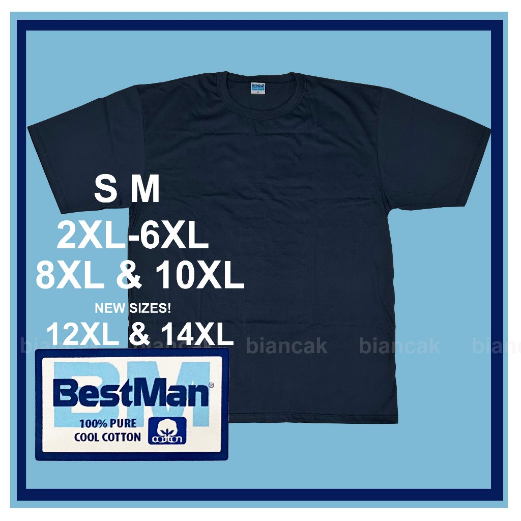 NAVY BLUE BESTMAN FILIPINO SIZE COTTON ROUNDNECK TSHIRT TEE PLUS SIZE (2XL 3XL 4XL 5XL 6XL 8XL ...