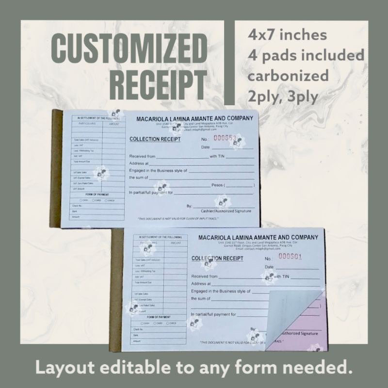 (BUNDLE) CUSTOMIZED CARBONIZED 4X7 ACKNOWLEDGEMENT/Provisional ...