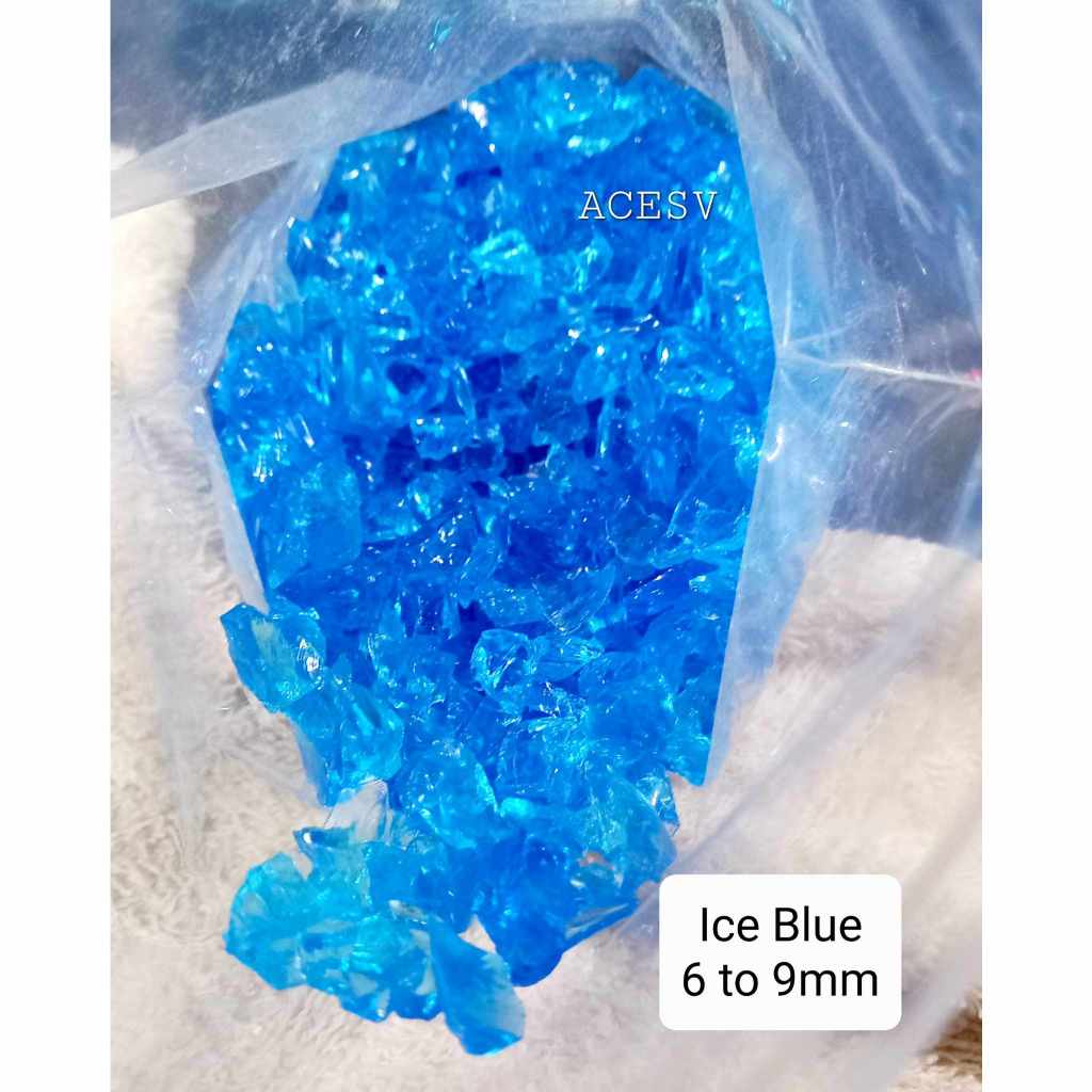 Crushed Glass Crystal ice blue/azuria | Shopee Philippines