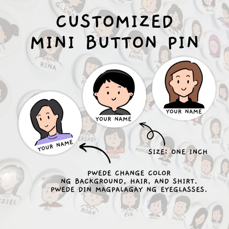 Customized Mini Button Pin | Shopee Philippines
