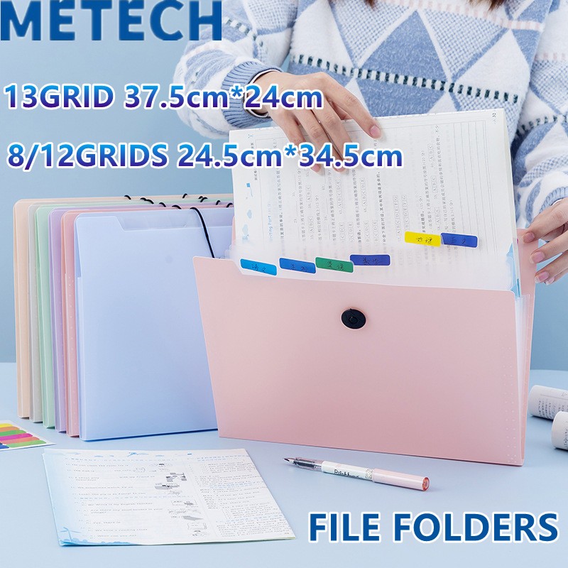 METECH School Supplies 8/12/13 Pockets Colorful A4 Expanding File ...