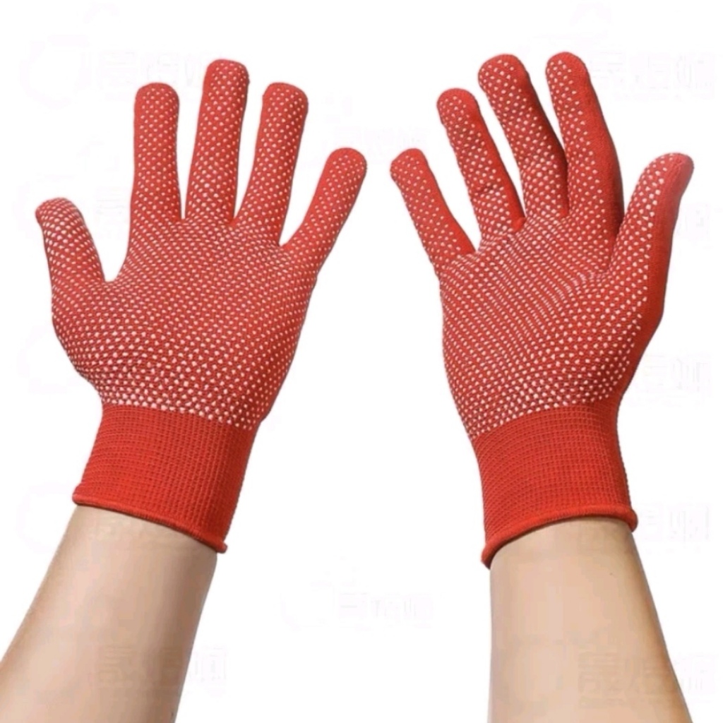 24Pcs /12 Pairs Color Rubber Dots Anti Slip Knitted Gloves Heavy Duty ...