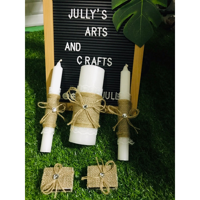 Unity Candle Set (Rustic Design) | Shopee Philippines