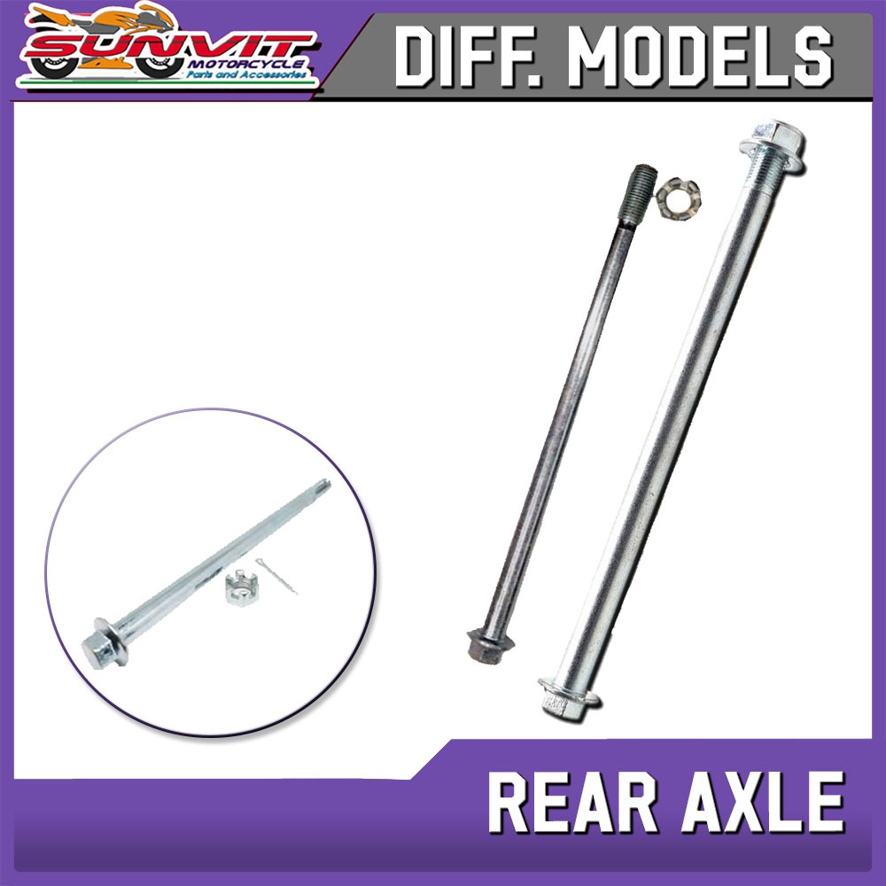 SUNVIT- MOTORCYCLE REAR AXLE XRM WAVE SMASJ BARAKO TMX BAJAJ GD FURY ...