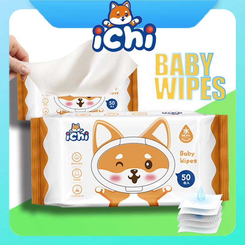 ICHI Wipes for Baby 50 Tender sheets 5/3/1 Pack Organic 50 Sheets Wet Wipes | Shopee Philippines