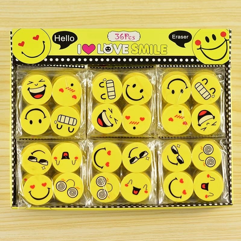 JKYSD 144 pcs smiley erasers SMILEY ERASER | Shopee Philippines