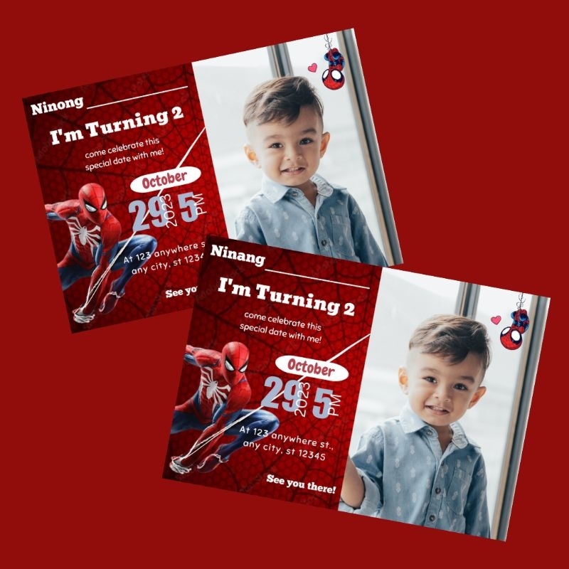 Birthday Invitation Card for Ninong and Ninang (Card Only) | Shopee ...