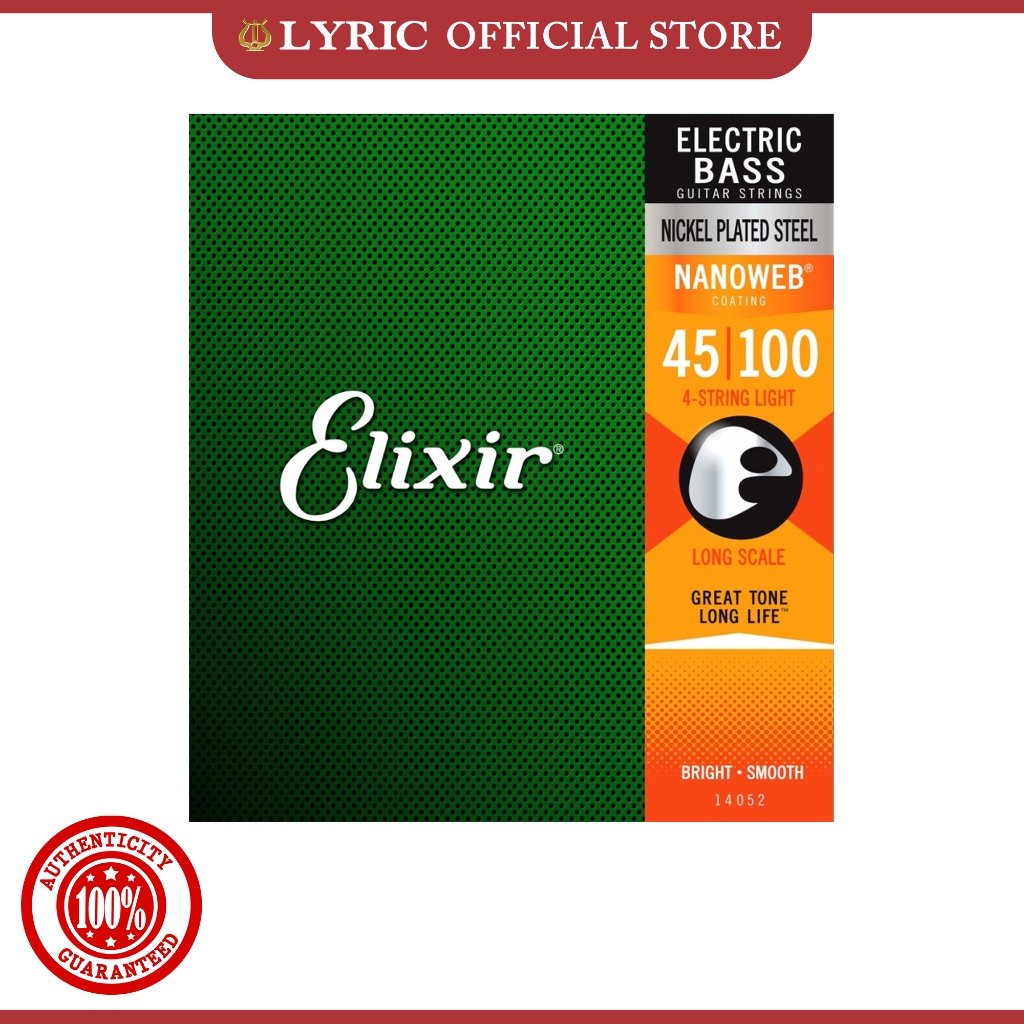 Elixir 14052 Nanoweb Light Long Scale Electric Bass 45-100 | Shopee ...