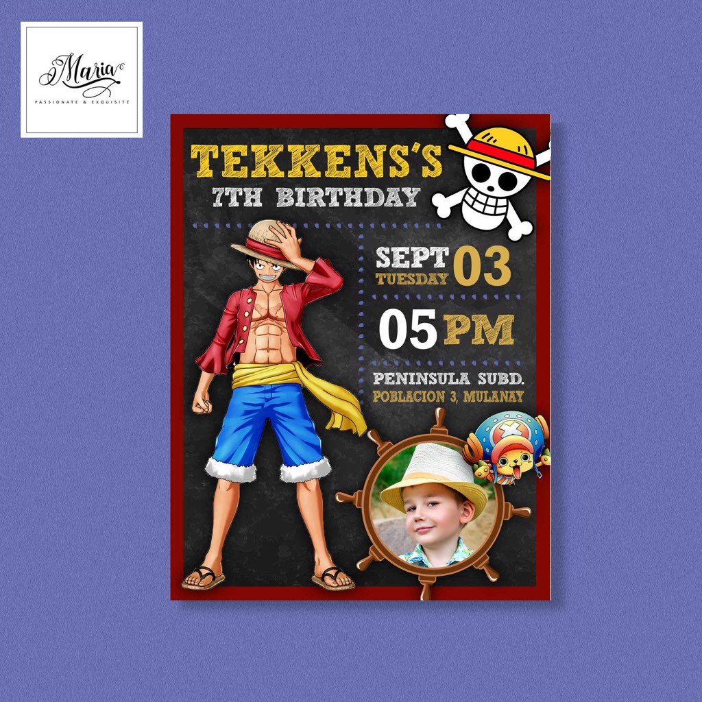 Personalized Birthday Invitation Card One-Piece-Anime INC1072 | Shopee ...