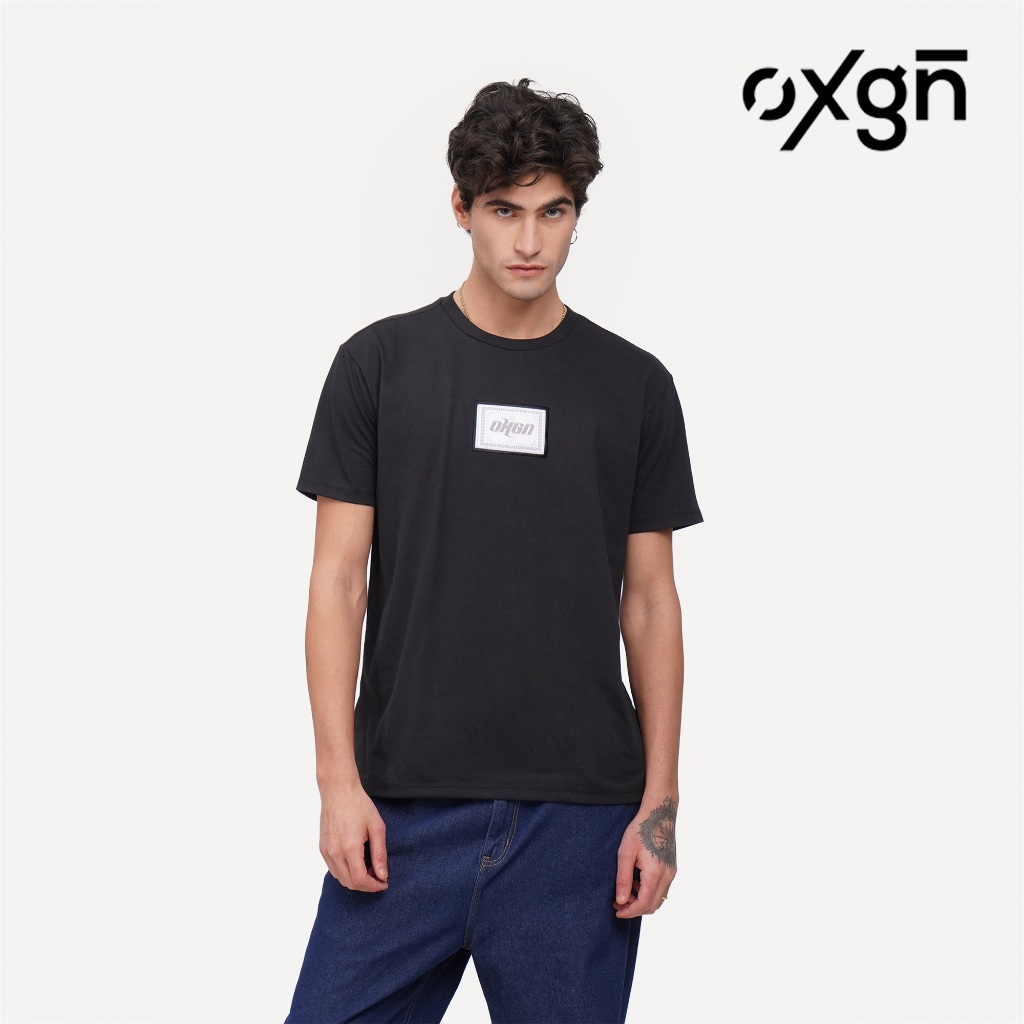 OXGN Logo Graphic Print T-Shirt For Men (Black/Tan) | Shopee Philippines