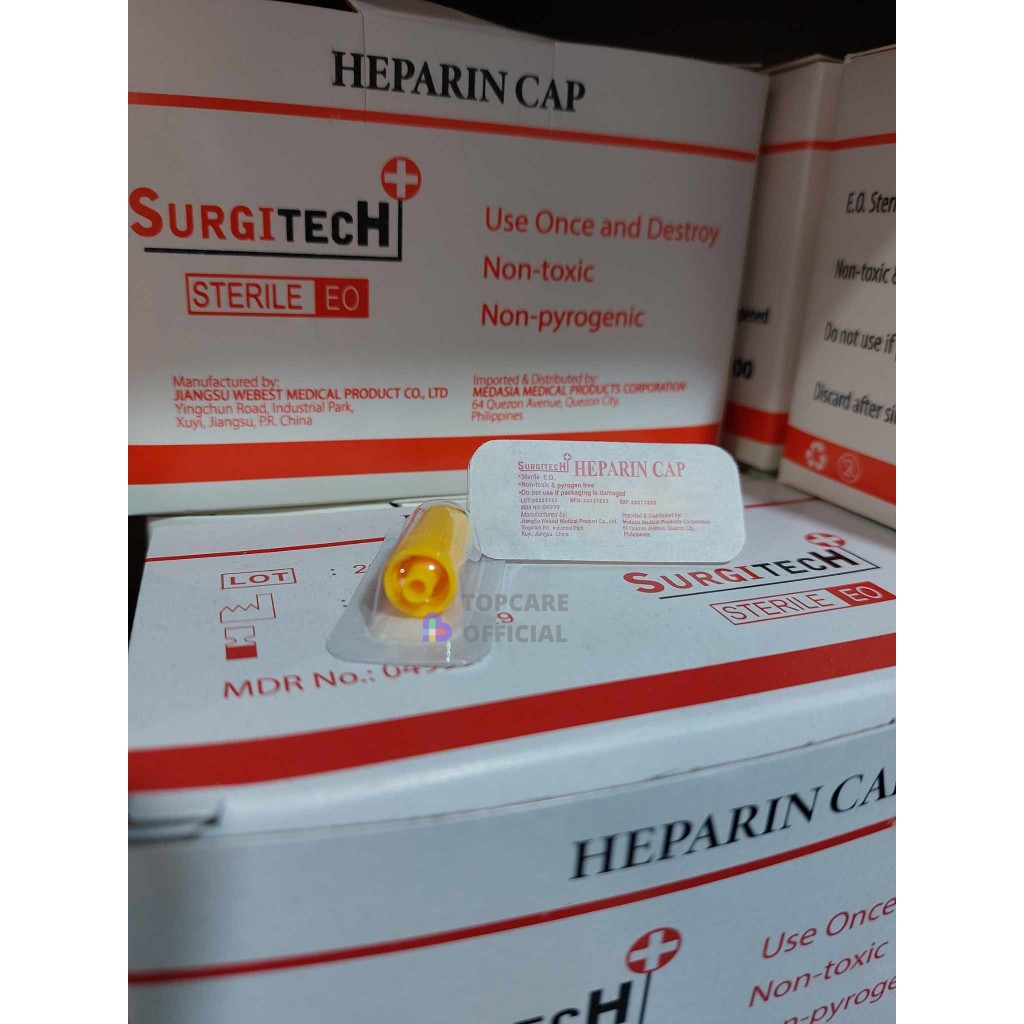 SURGITECH Heplock In-Stopper - piece | Surgitech Heparin Cap | Shopee ...