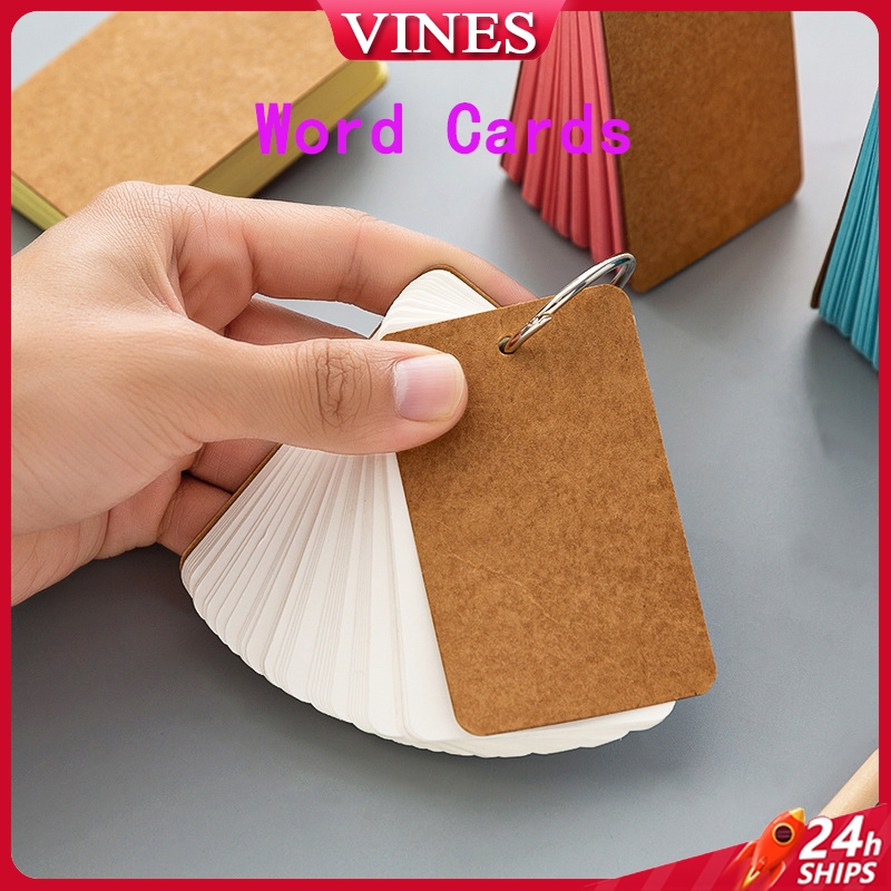 Word Cards Portable Notebook Handwritten Loose-Leaf Memo Kraft Paper ...