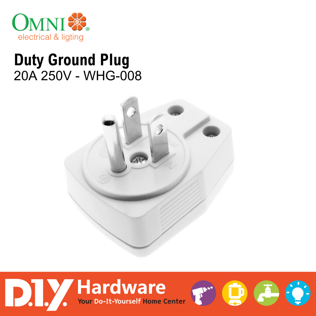 Omni Heavy Duty Ground Plug 20A 250V WHG-008 | Shopee Philippines