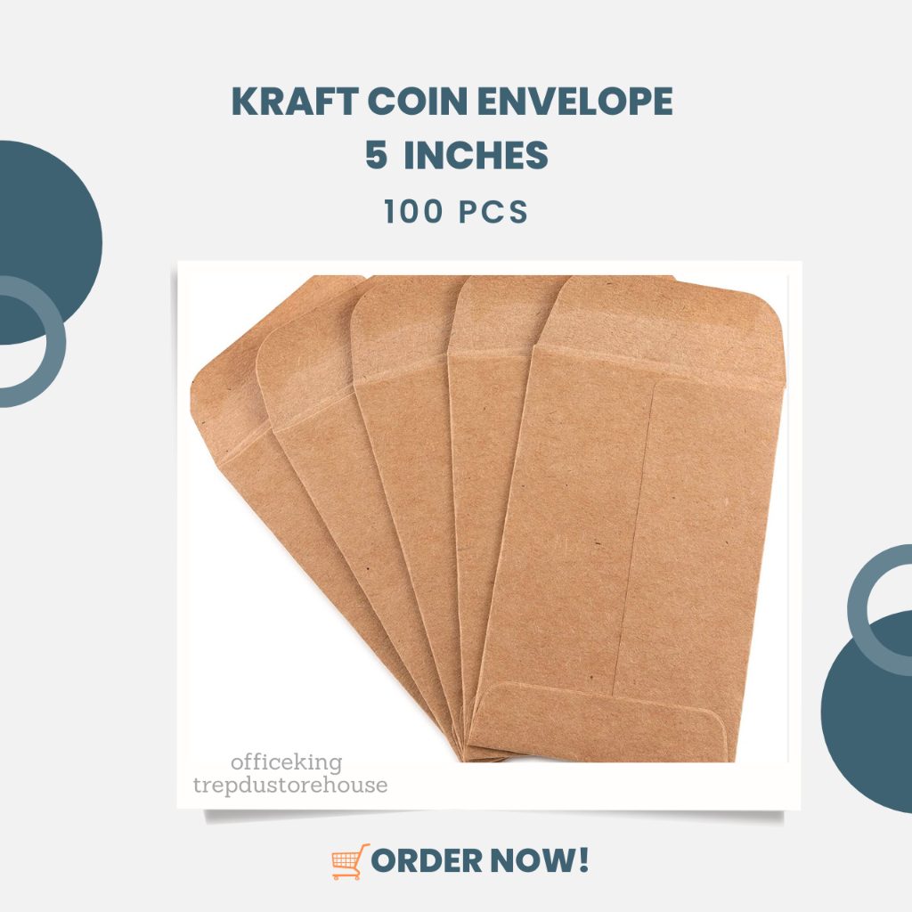 Kraft Coin Envelope 5 inches 100pcs | Shopee Philippines