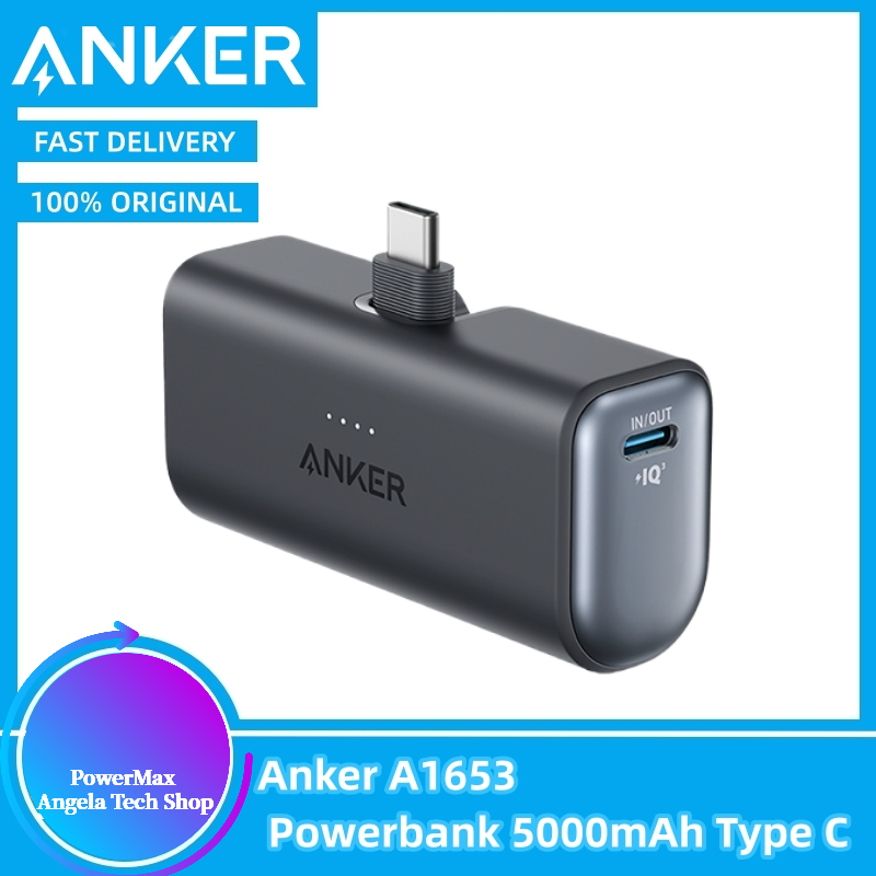 Anker A1645 A1653 Powerbank 5000mAh Fast Charging Foldable Plug ...