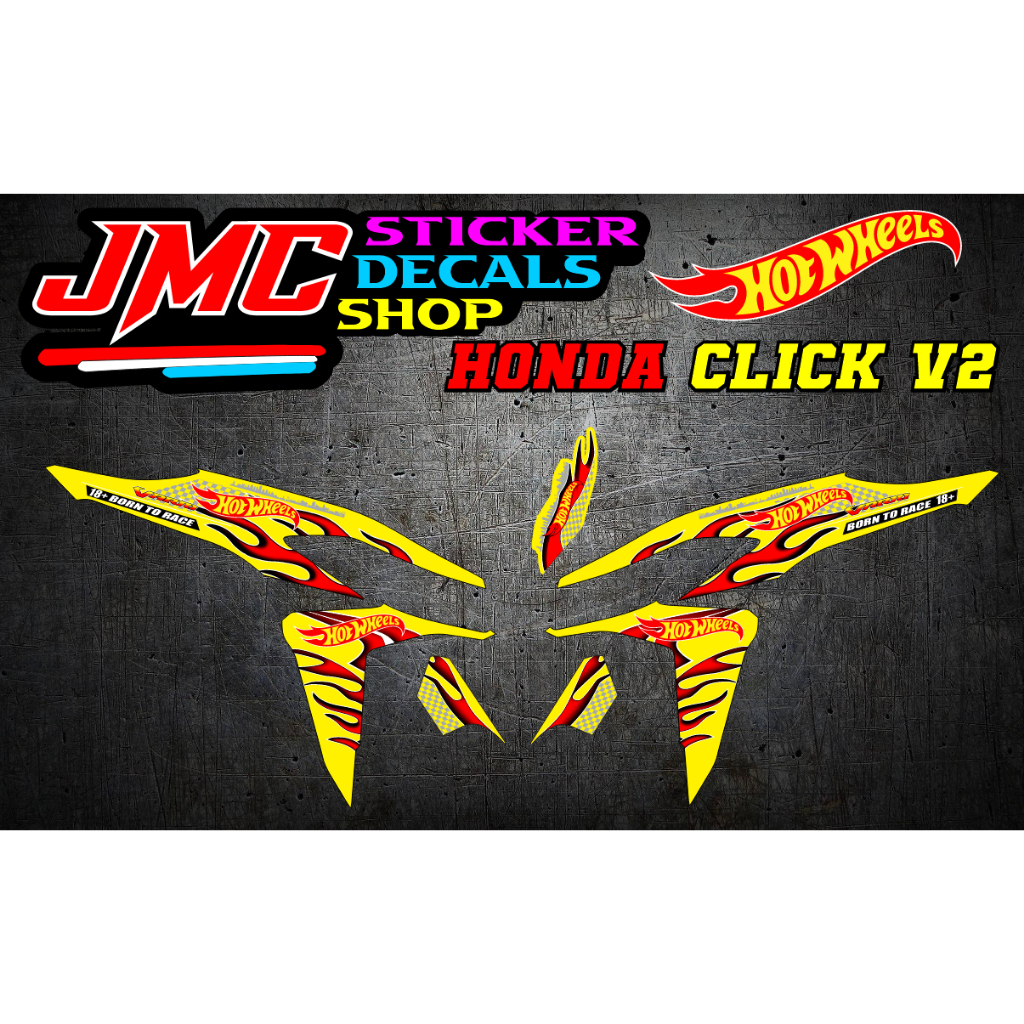 HONDA CLICK V2 HOT WHEELS DECALS CONCEPT PRINTED LAMINATED NON FADE ...