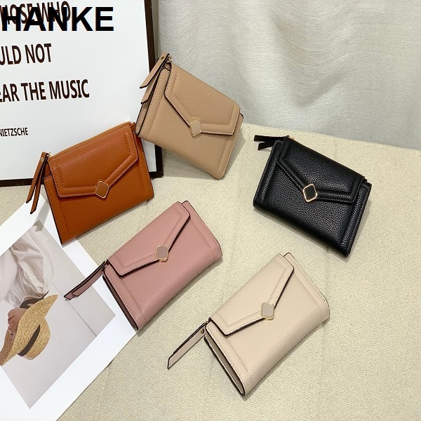 HANKE Women's Bifold Wallet Short and Medium Leather Purse Wallet ...